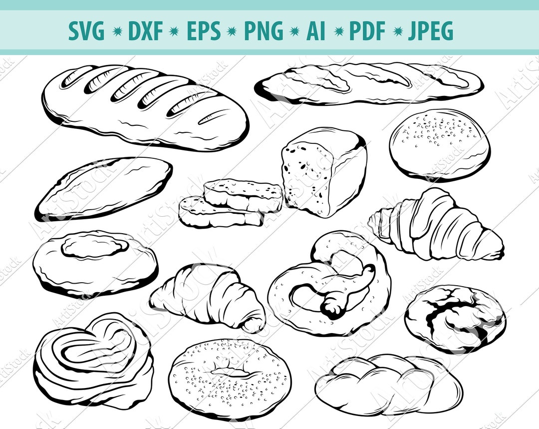 Bakery Svg, Pastry Svg, Bakery Food Svg, Bread Svg, Buns Svg, Baking ...