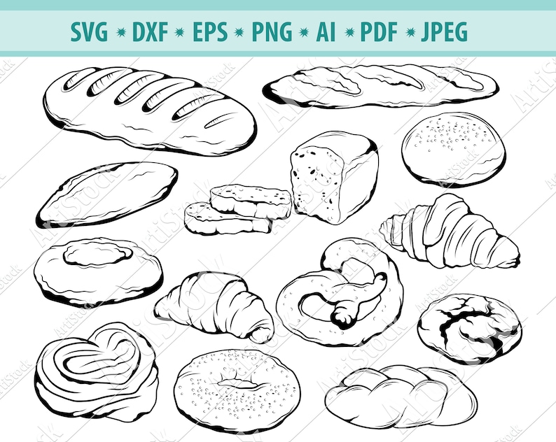 Bakery Svg Pastry Svg Bakery Food Svg Bread Svg Buns Svg - Etsy