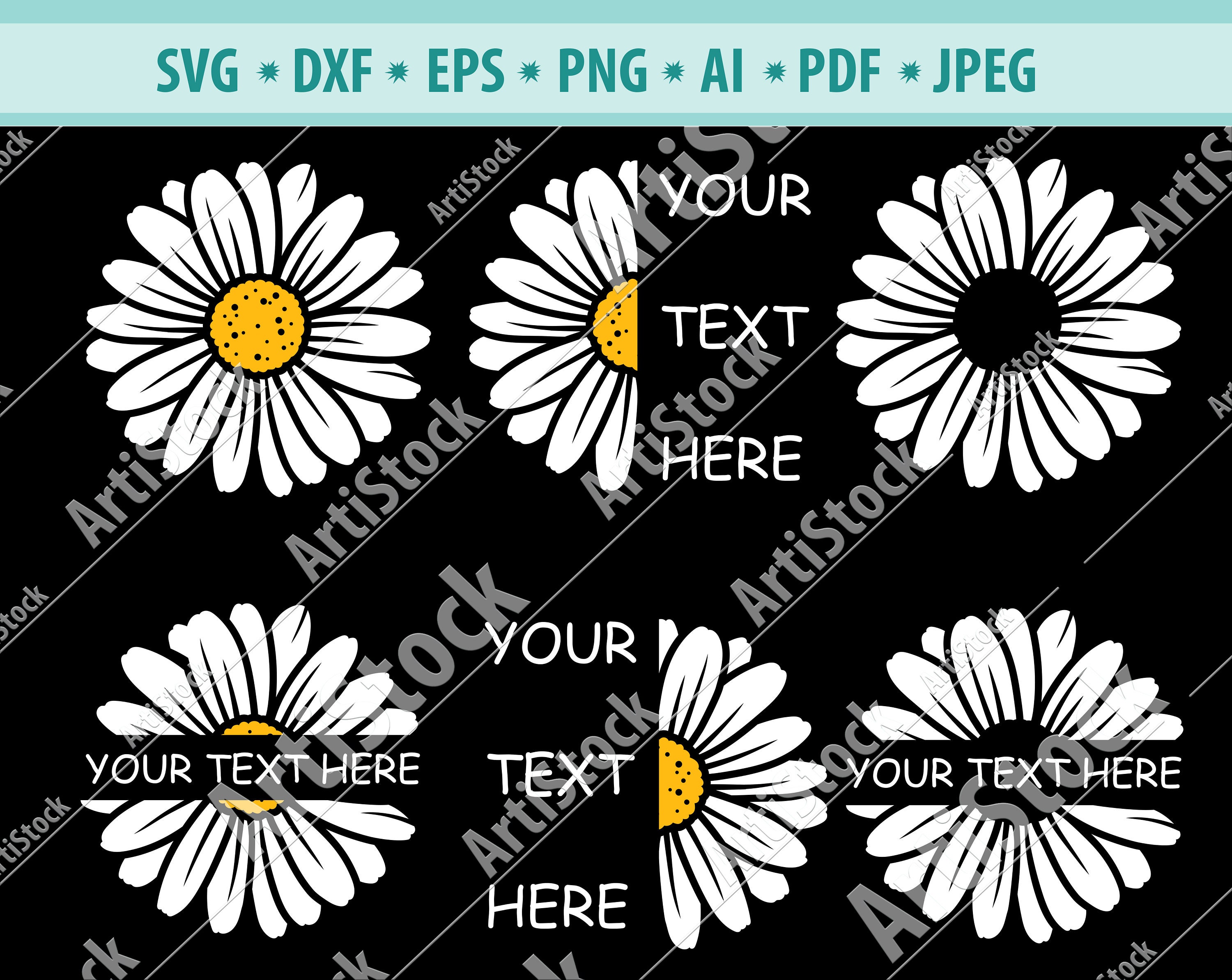 Daisy Flower SVG, Daisy Monogram Svg, Flower Svg, Daisy Clipart, Flower ...