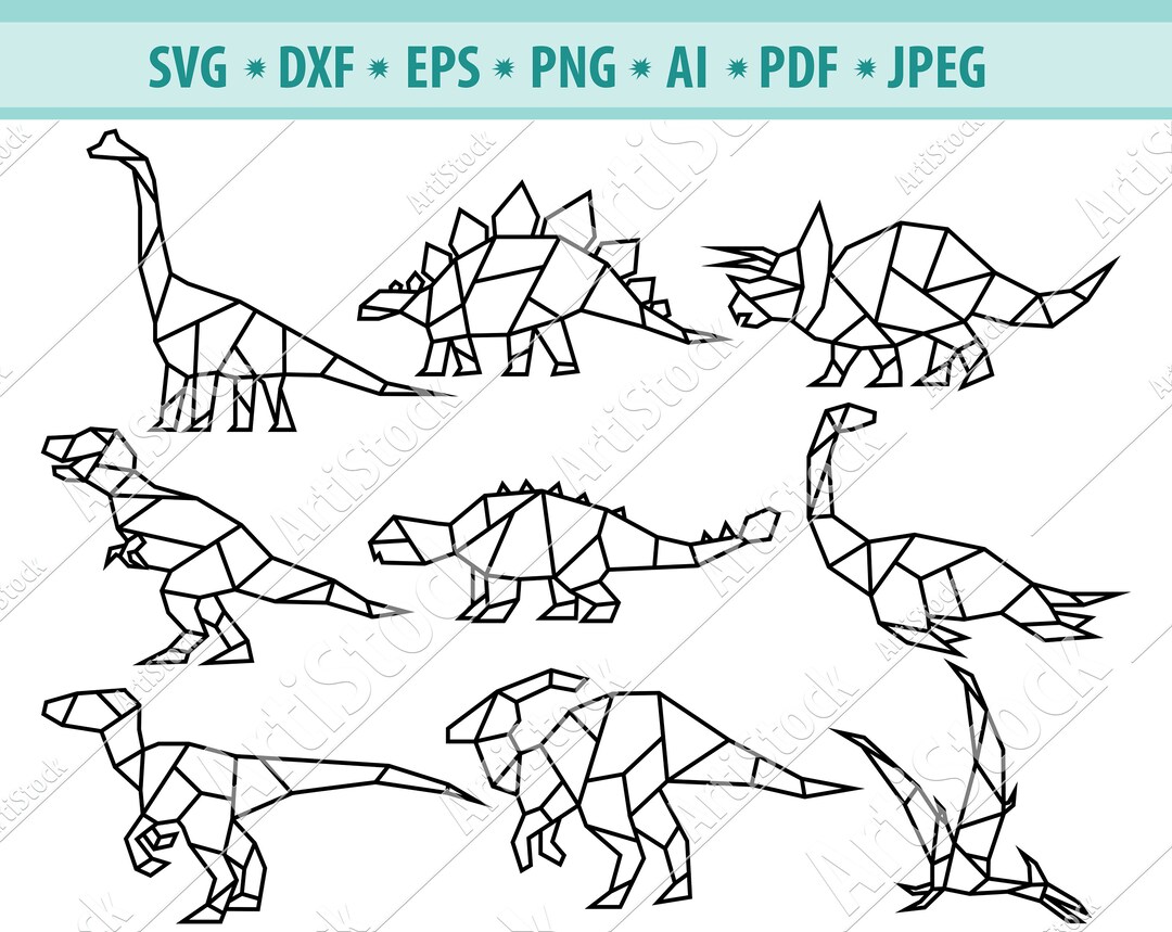 Dinosaur SVG, Origami Dinosaur Svg, Dinosaur Svg, Dinosaur Geometric ...