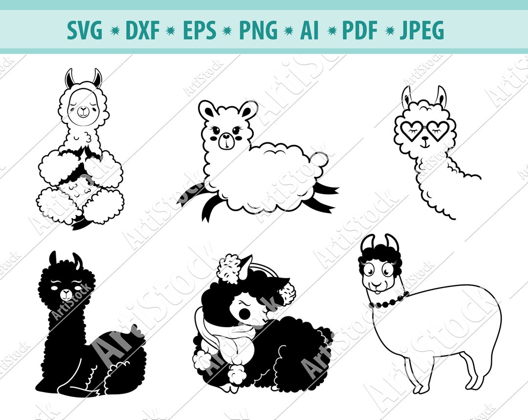 Llama Svg, Llama Clipart, Llama Face Svg, Alpaca Svg, Llama Cut File ...