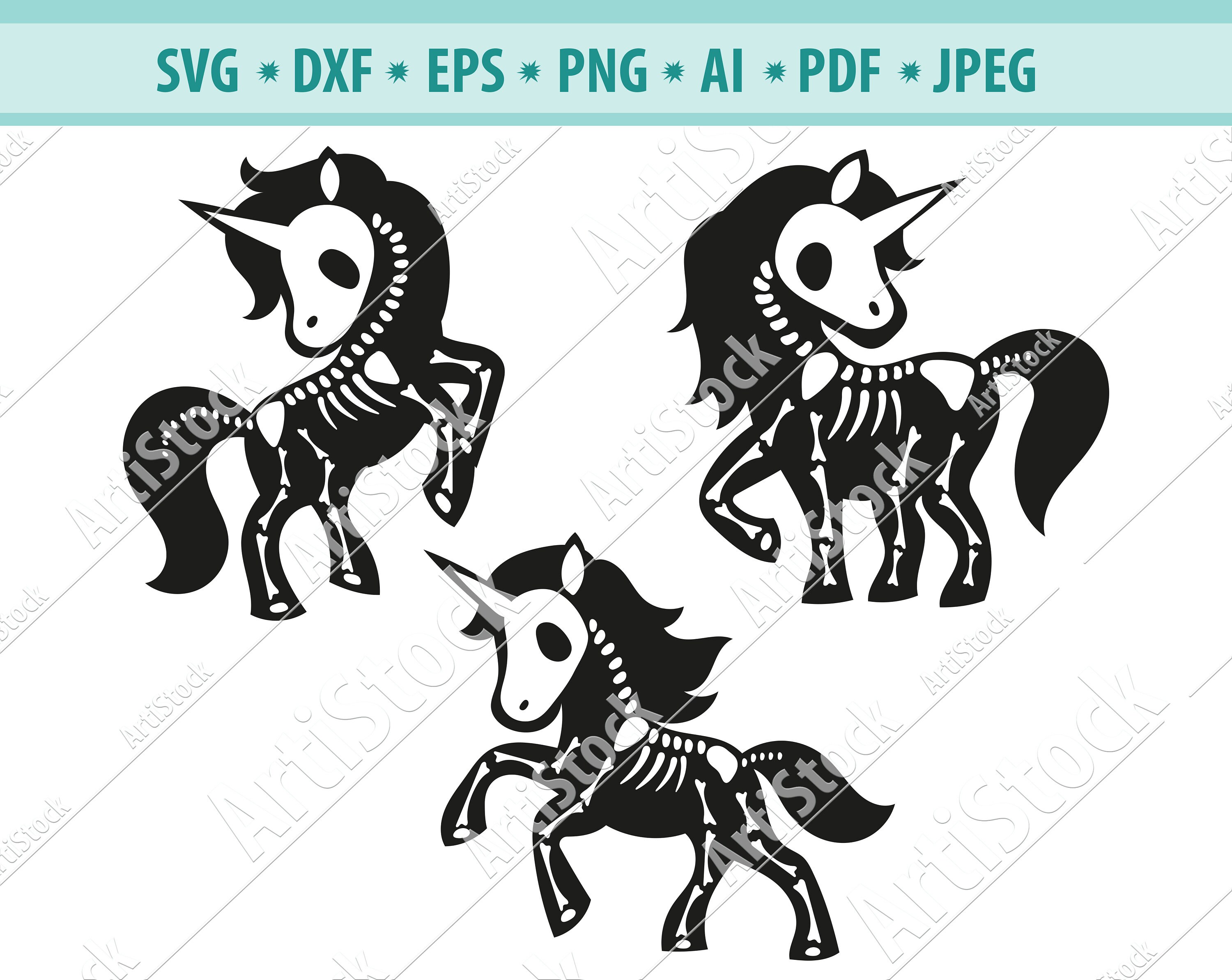 Unicorn Skull SVG Silhouette Unicorn Skull Svg Unicorn Cut - Etsy Canada