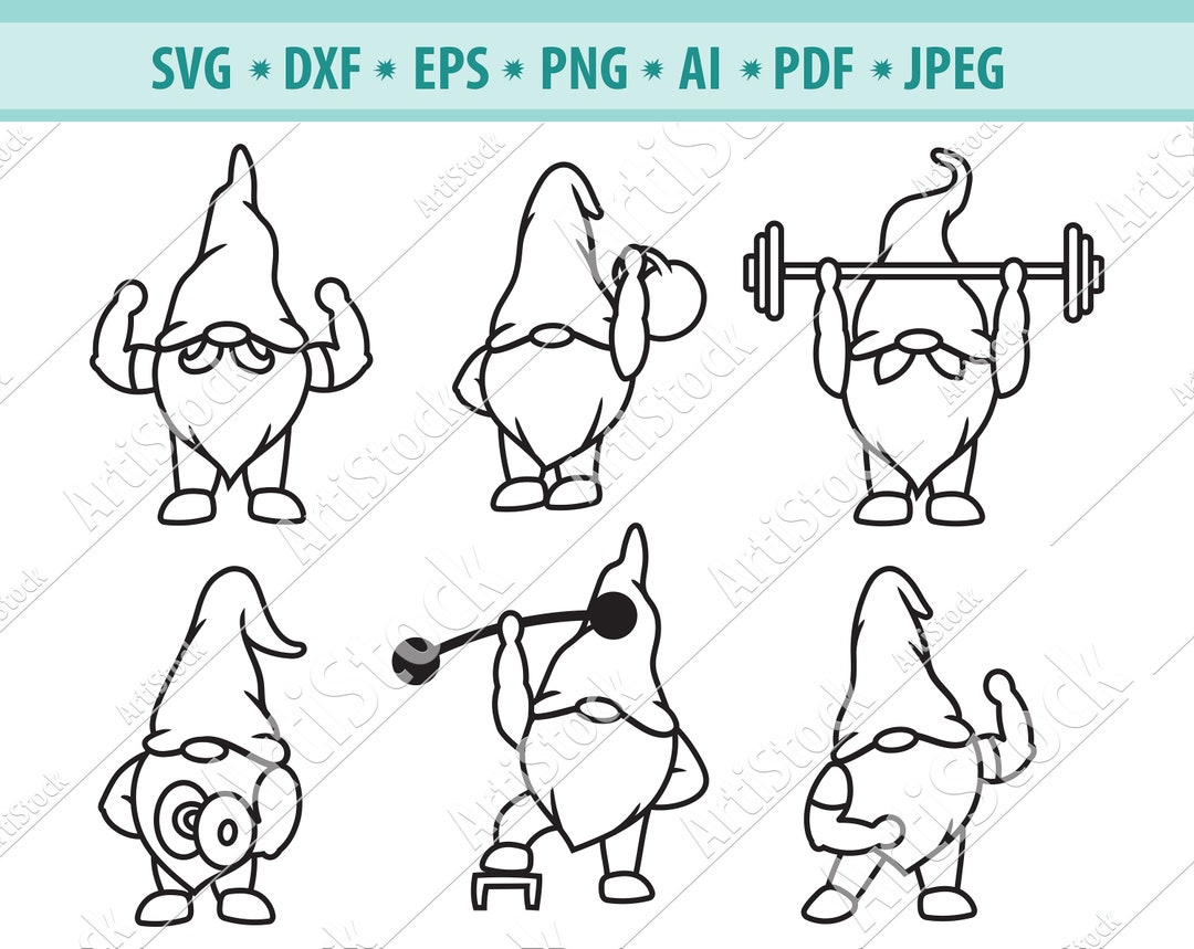 Gnome Bodybuilder SVG, Garden Gnome SVG, Nordic Gnome Svg, Gnome ...