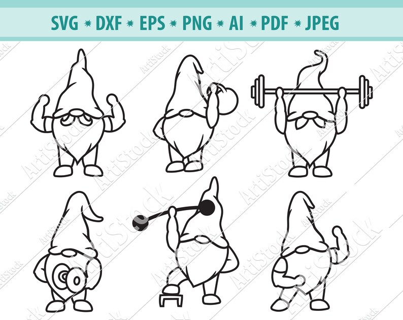 Gnome Bodybuilder SVG, Garden Gnome SVG, Nordic Gnome Svg, Gnome ...