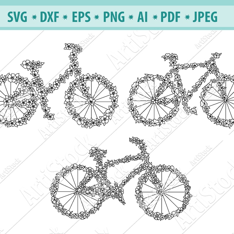 Floral Bicycle - Etsy