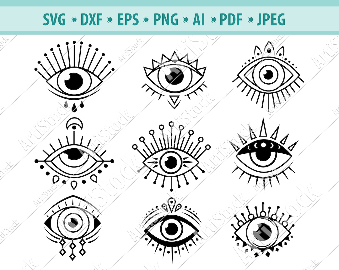 Boho Eyes Svg Bundle, Third Eye Svg, Celestial Eye Svg, Evil Eye Svg ...