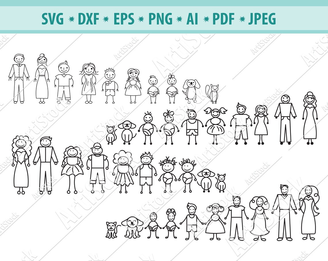 Stick Family Svg Bundle, Stick Family Cut Files, Stick Family Clipart ...