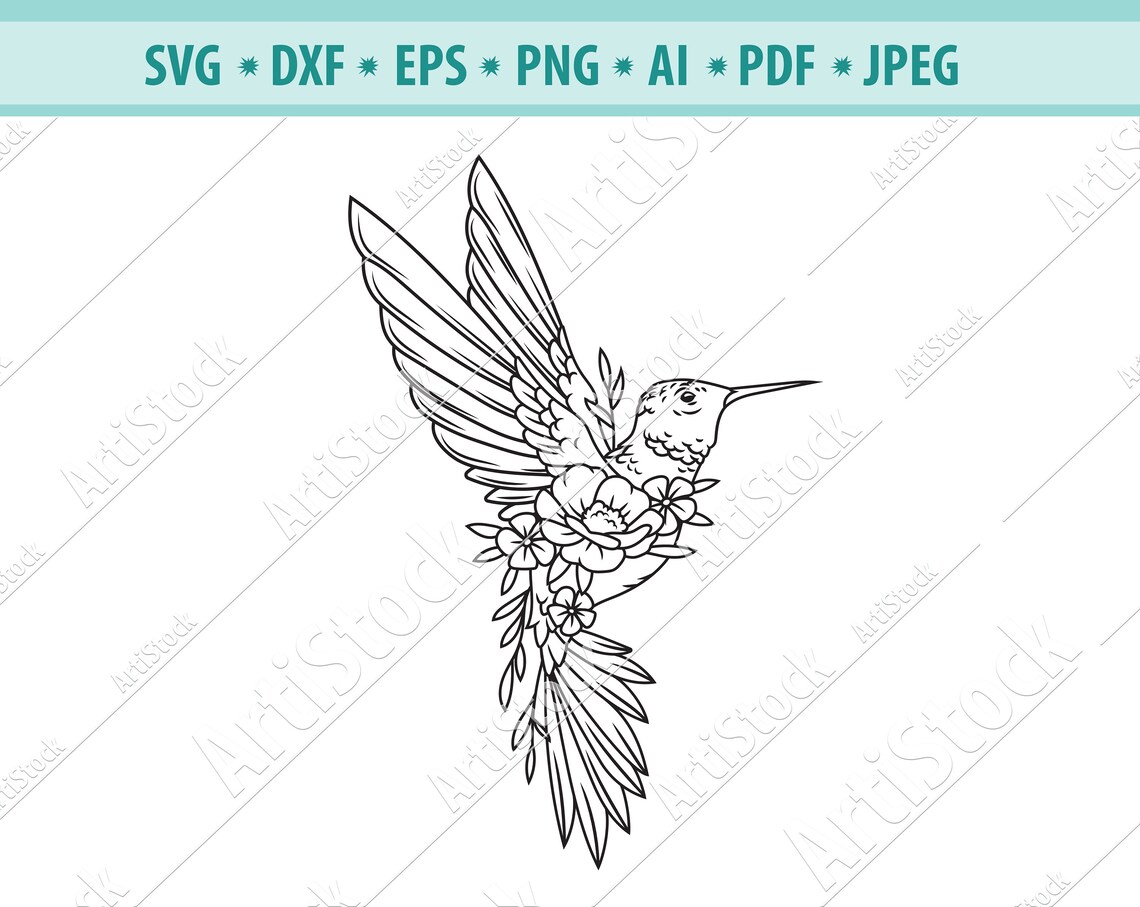 Hummingbird SVG File Hummingbird Wreath Svg Hummingbird and - Etsy