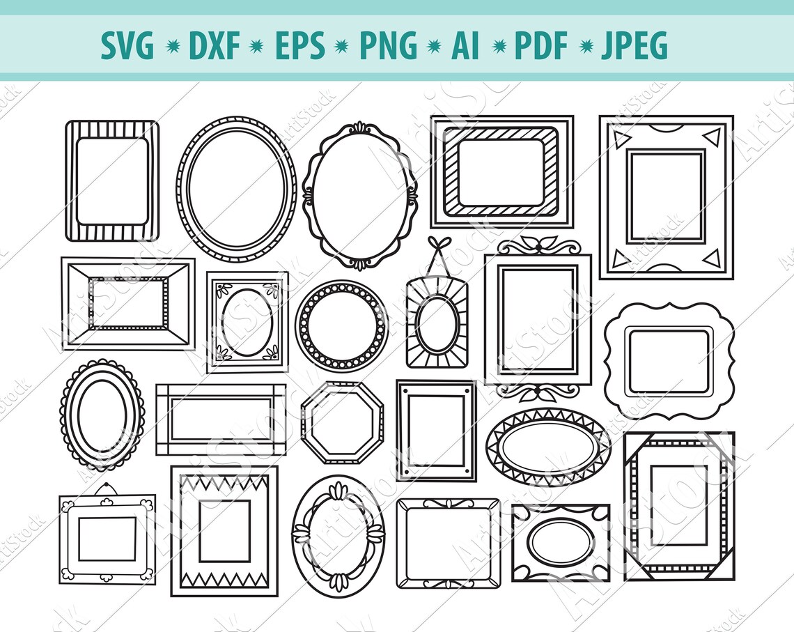 Frame Svg Bundle Baroque Frame Svg Ornamental Frame Svg | Etsy
