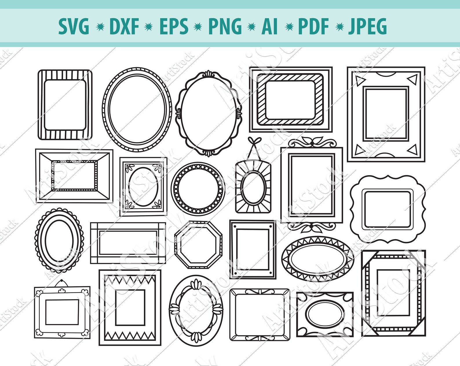 Frame Svg Bundle, Baroque Frame Svg, Ornamental Frame Svg, Vintage ...
