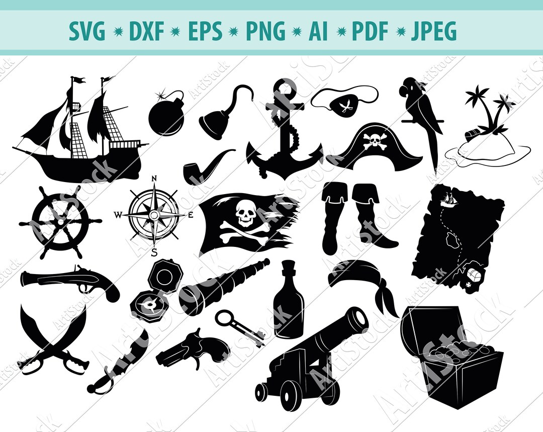Pirate SVG Bundle, Pirate SVG, Pirate Clipart, Pirate Cut Files for ...