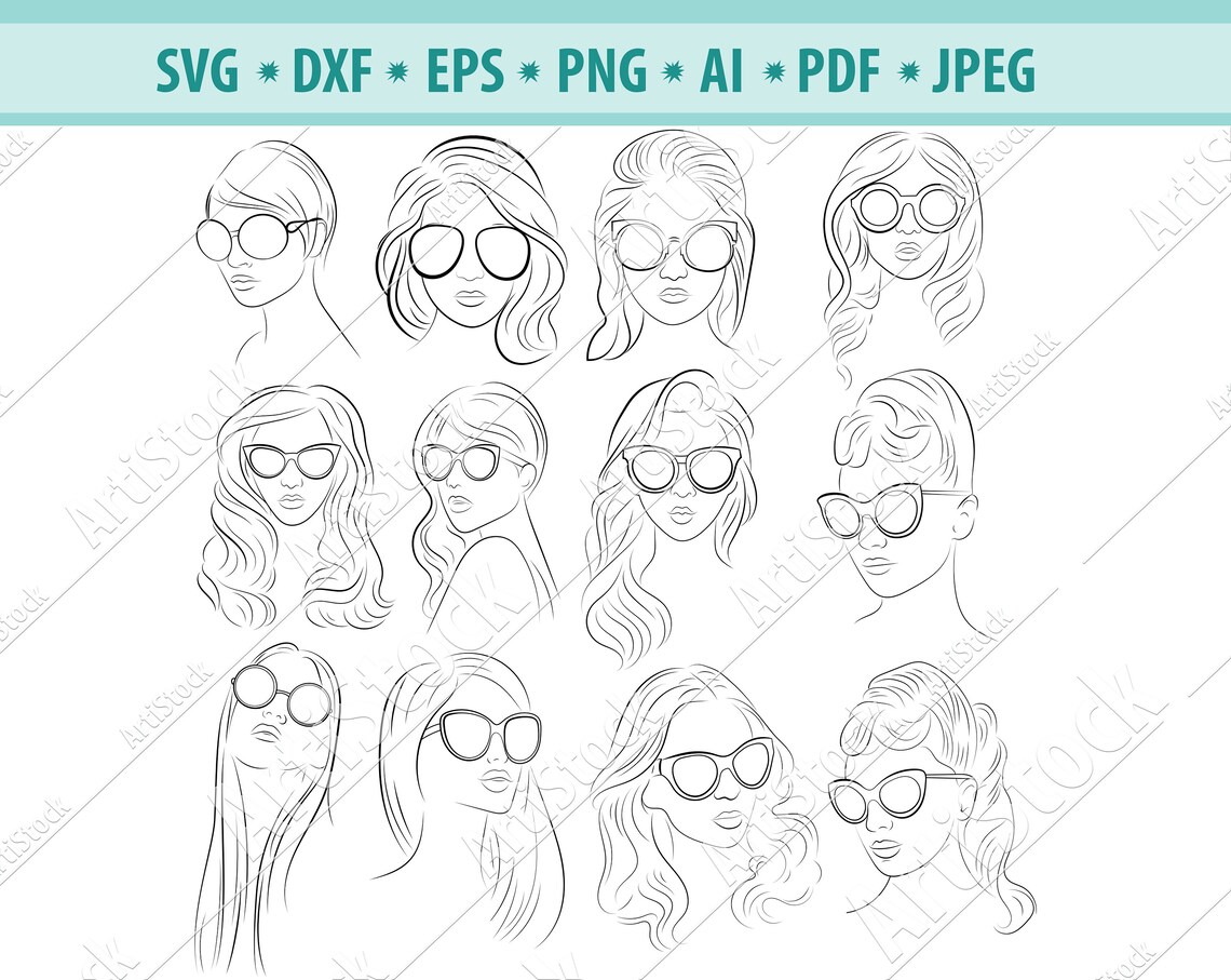 Woman's face svg Woman svg file Girl SVG instantly | Etsy