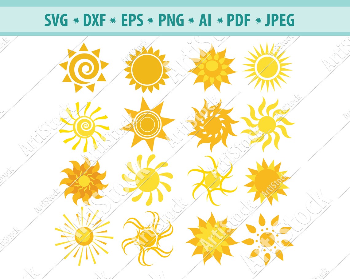 Sun SVG File Sun Cricut SVG Sun DXF Sun Silhouette Sun - Etsy