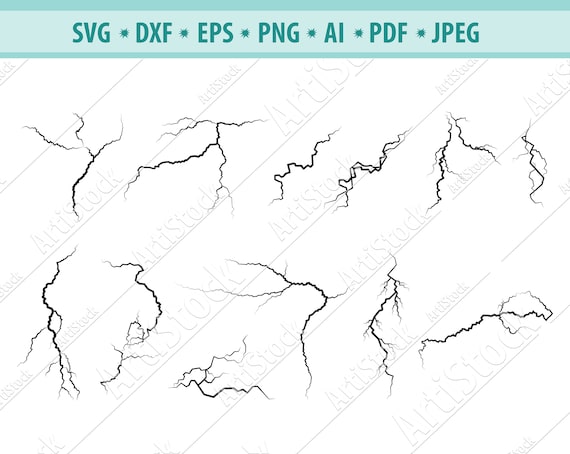 Cracks Svg File Cracks Clipart Crack Stencil Lightning SVG | Etsy Canada