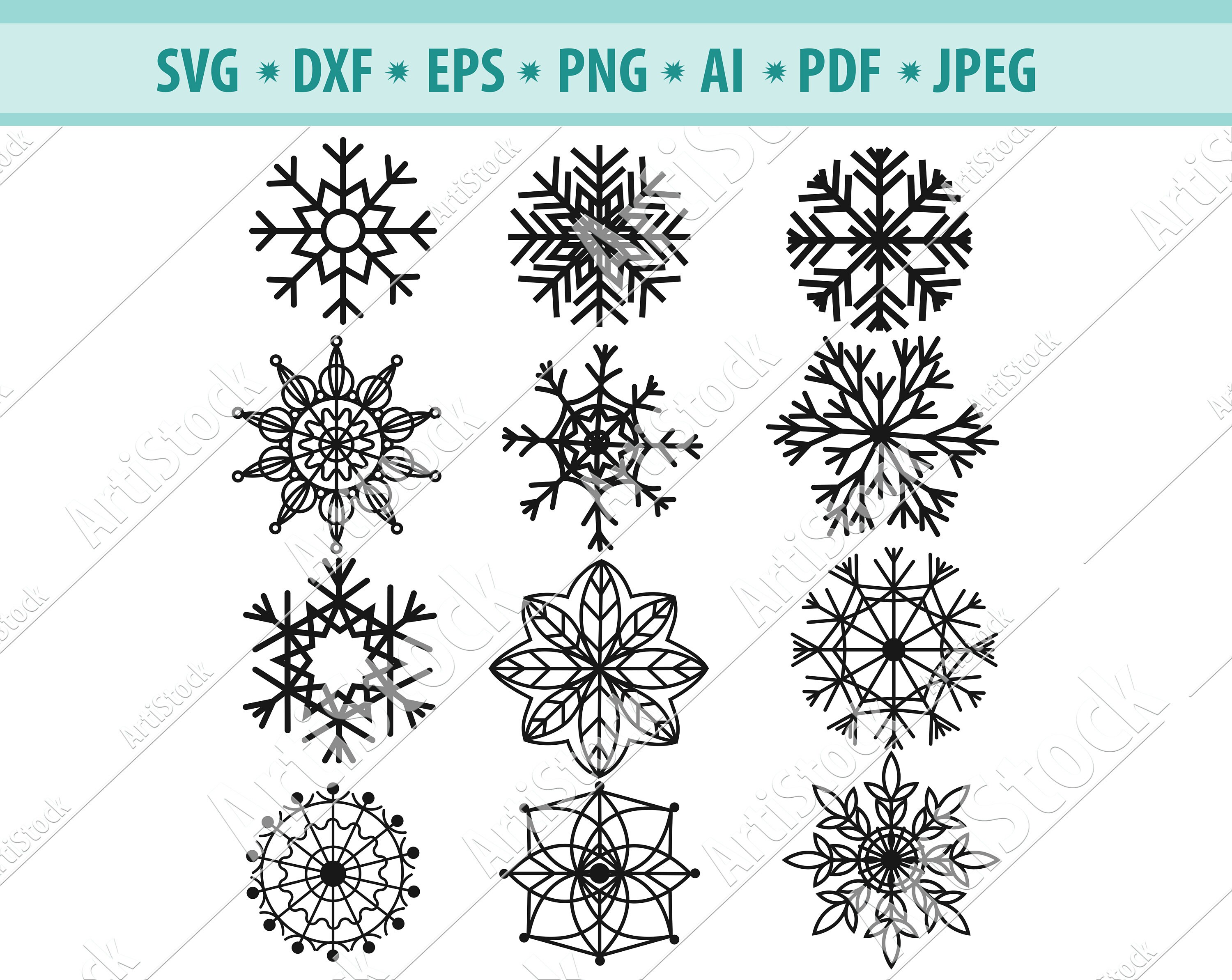 Snowflake SVG Bundle Snowflake Svg Snowflake Clipart - Etsy