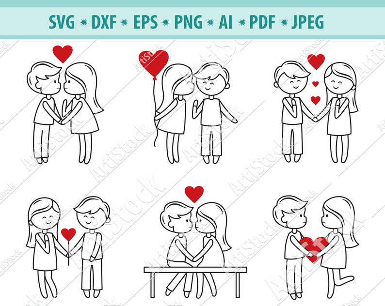 Stickman Couple Svg Valentine Day Svg Stick Figures Svg Etsy