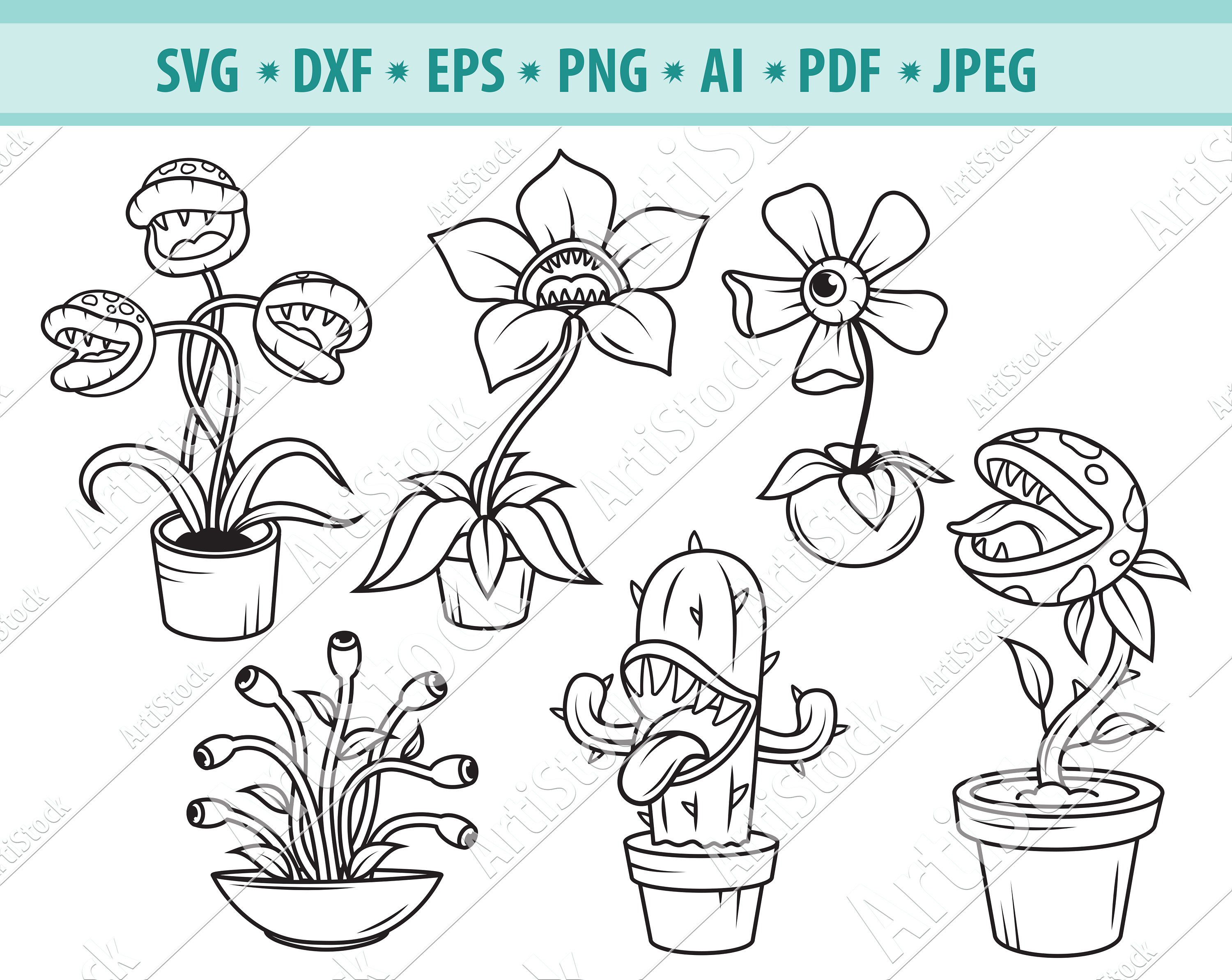 Plant Monster Svg - Etsy UK
