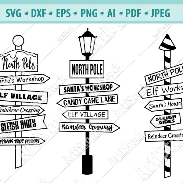 North Pole Sign - Etsy