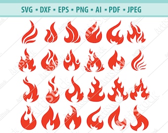Fire SVG, Flames SVG, Fire Cricut, Fire Dxf, Flames Cutting File for ...