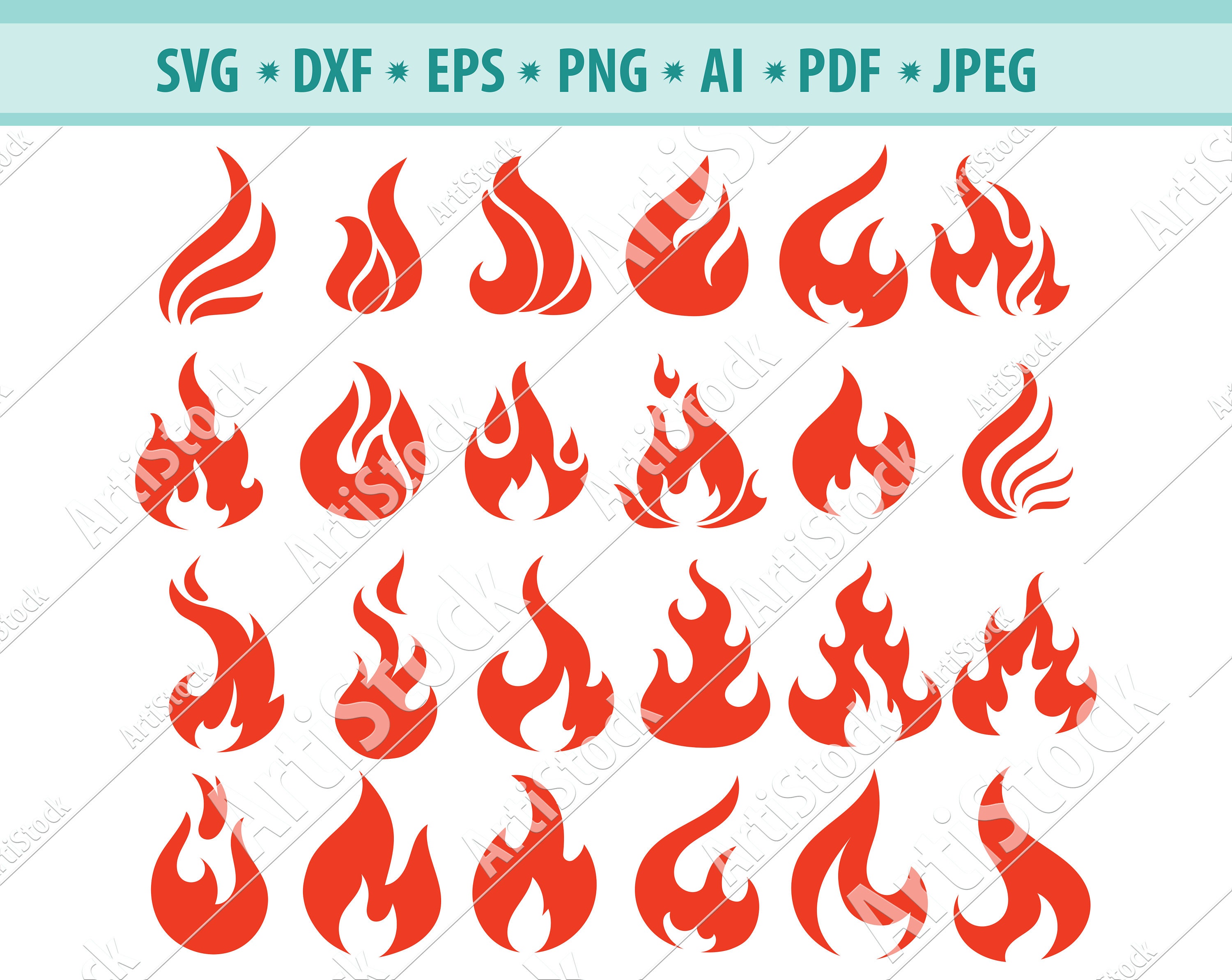 Fire SVG, Flames SVG, Fire Cricut, Fire Dxf, Flames Cutting File for ...
