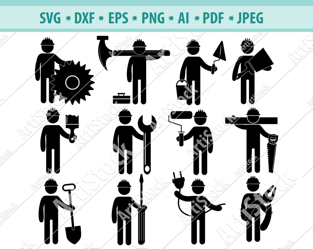 Professions Icons ,mens Jobs Svg,file for Cricut Svg,construction ...