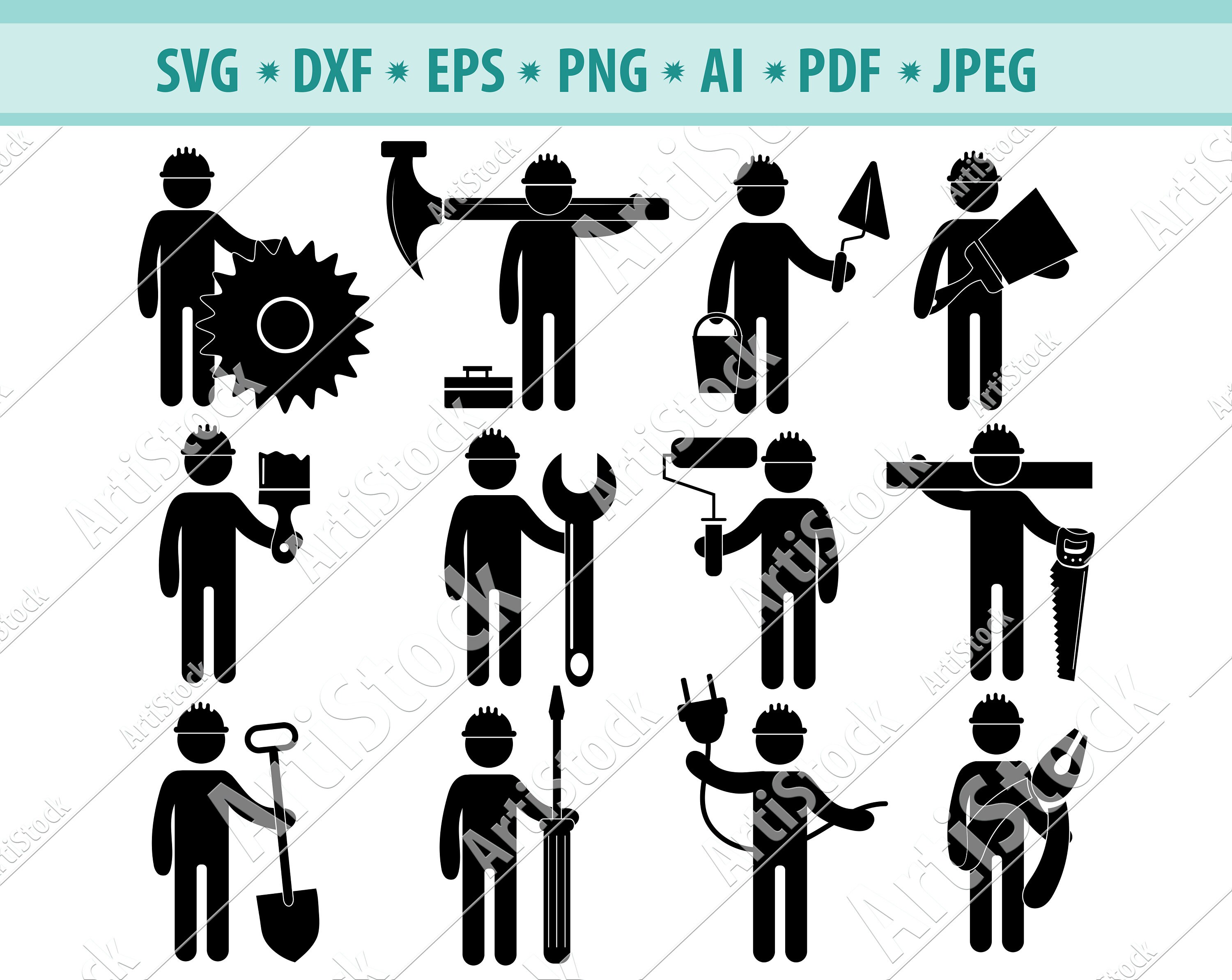 Professions Icons mens Jobs Svgfile for Cricut | Etsy