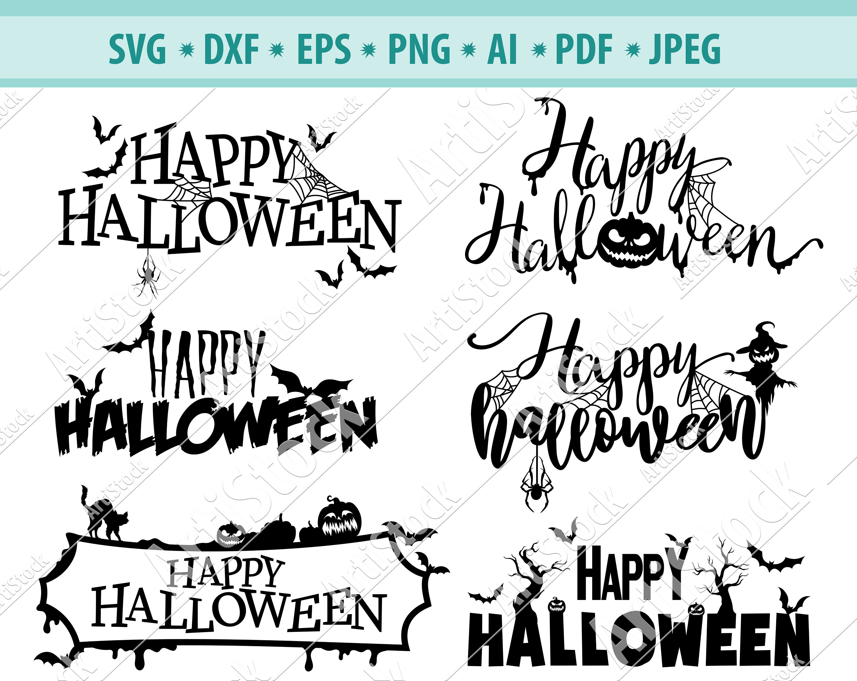 Happy Halloween SVG Halloween Clipart Svg Halloween Svg - Etsy