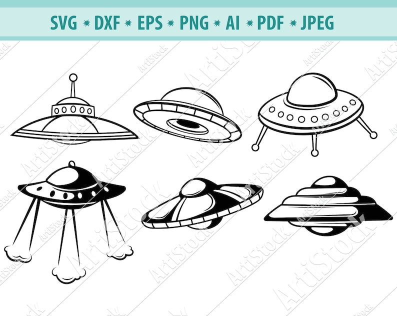 Flying Saucer Ufo Svg Spaceship Svg Science Space SVG - Etsy