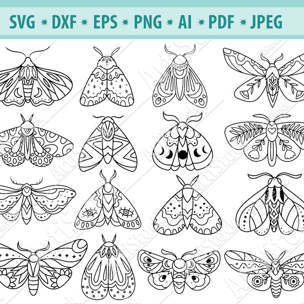 Gothic Moth Svg - Etsy