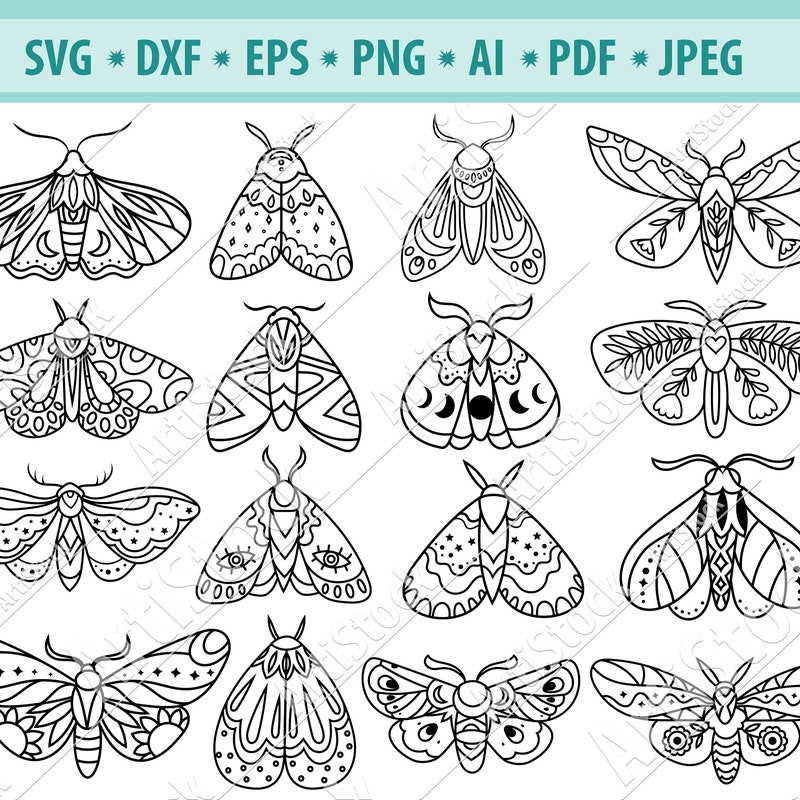 Gothic Moth Svg - Etsy