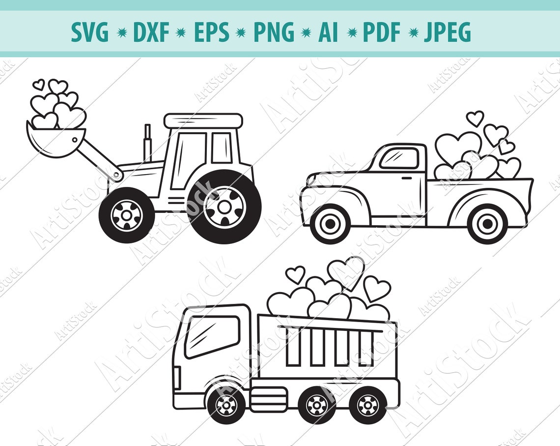 Valentine Transport Svg Valentine's Day Svg Valentine - Etsy
