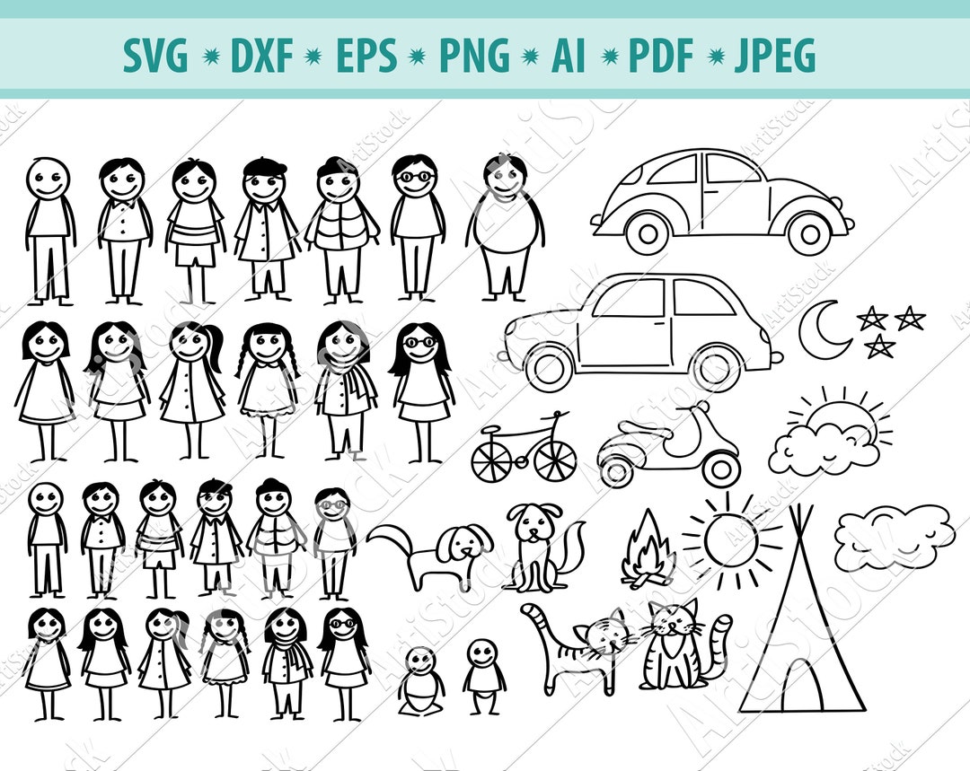 Stick Family Svg Bundle, Stick Family Cut Files, Stick Family Clipart ...
