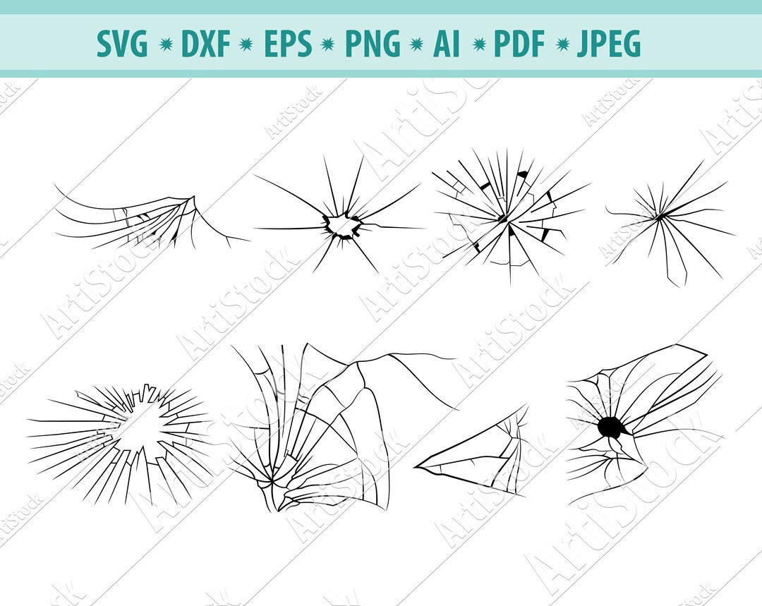 Cracked Glass Svg Broken Glass Svg Shattered Glass Svgcracked Clipart Svg Files For Cricut