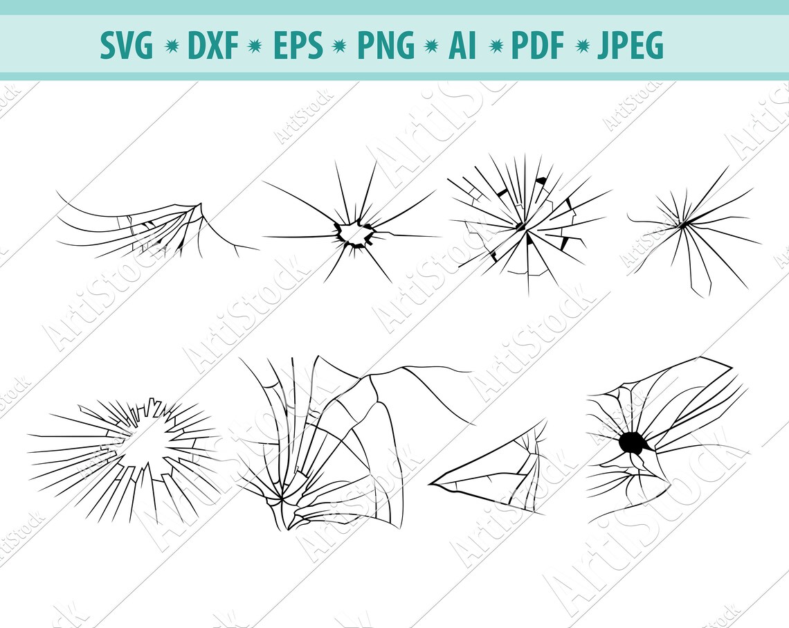 Cracked Glass Svg, Broken Glass Svg, Shattered Glass Svg,cracked ...