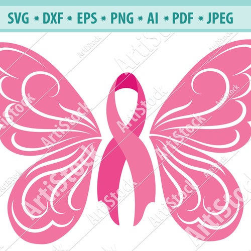 Butterfly Awareness Ribbon SVG / Commercial Use / Cut File / | Etsy