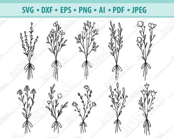 Flower SVG files Flower composition Svg Flower Bouquet SVG | Etsy