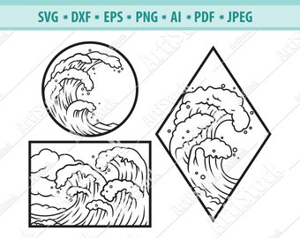 Wave Border Svg Wave Divider Svg Water Frame Svg Sea Svg Summer Svg ...