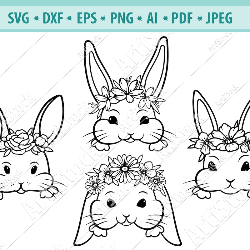 Rabbit Svg - Etsy