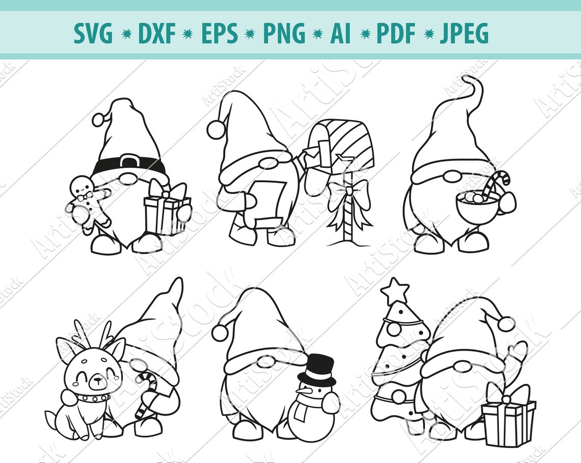 Gnome SVG Cute Garden Gnome SVG Nordic Gnome Svg Gnome - Etsy