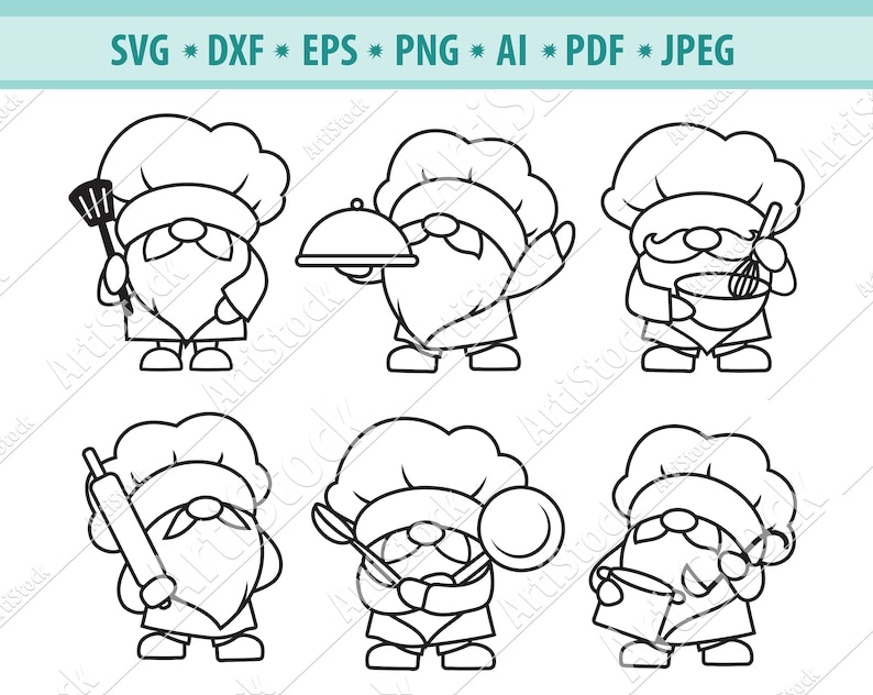 Cooking Gnome Svg Chef Gnome Svg Gnomes Cooks SVG Gnomes - Etsy