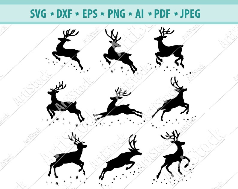 Reindeer Svg Christmas Reindeer Svg Running Deer Svg File - Etsy