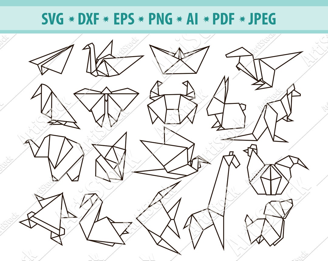 Origami Animals Svg, Origami SVG, Origami of Paper Svg, Origami ...
