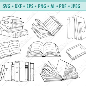 Book Svg File Book Lover Svg Reading Svg School Svg | Etsy