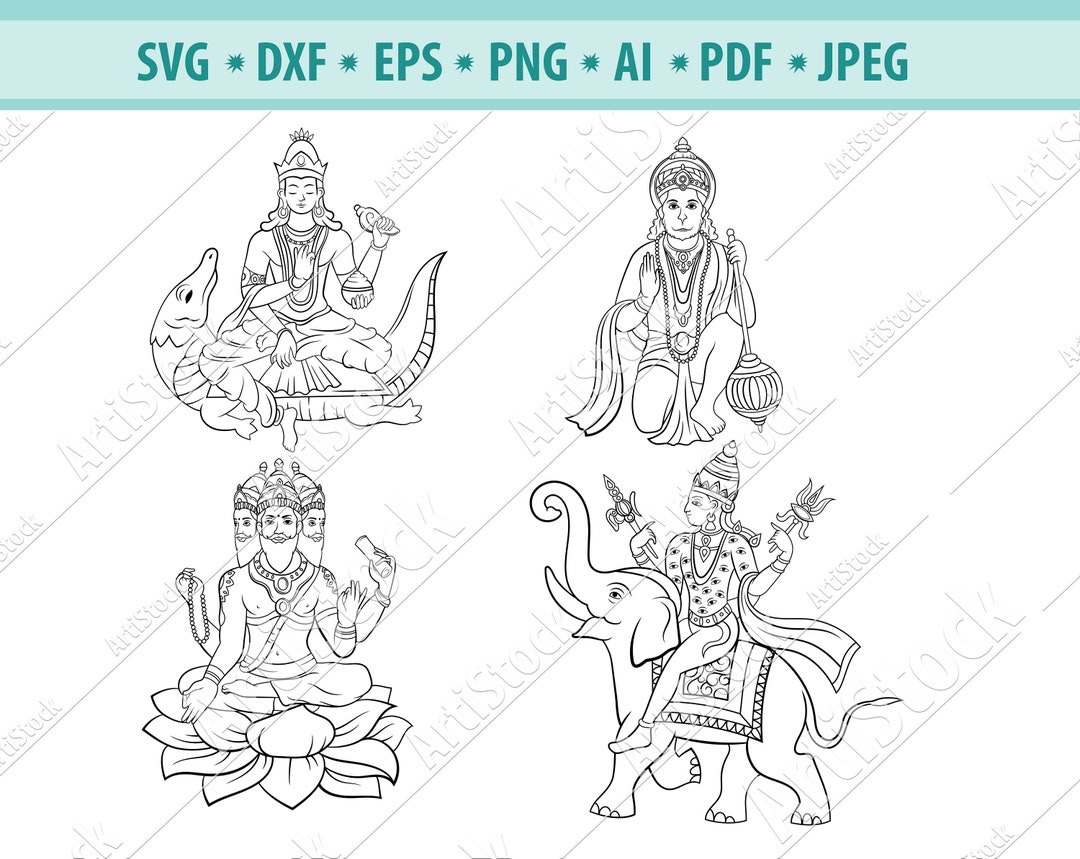 Hindu Gods Svg, God Ganesha Svg, Indian God Svg, Indian God Svg ...