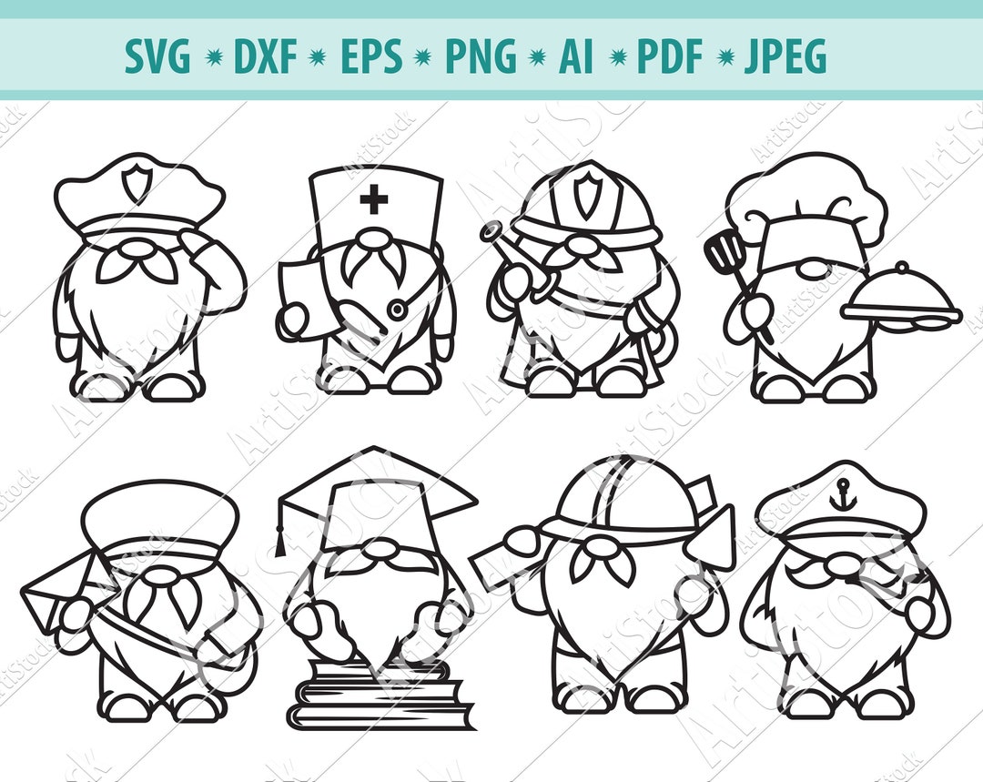 Gnome SVG, Shef Gnome Svg, Garden Gnome SVG, Gnomes Professions Svg ...