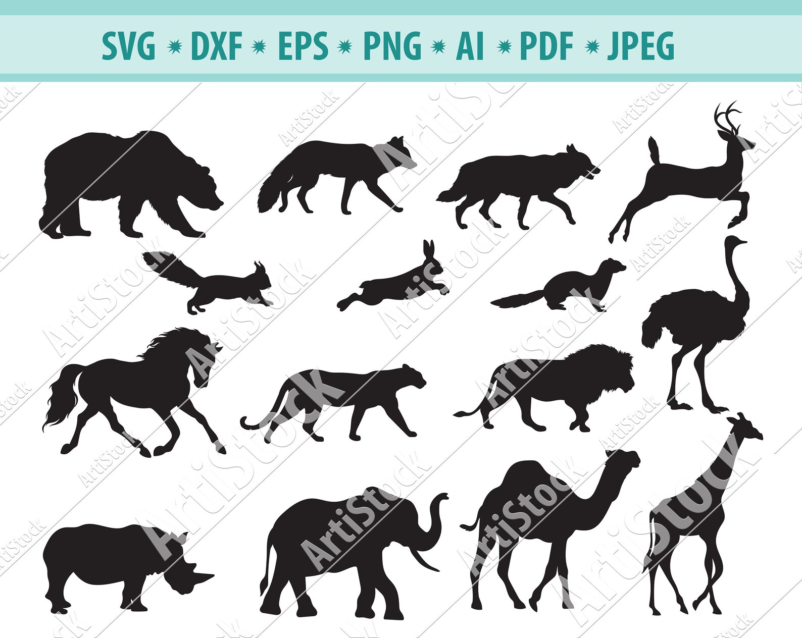 Tiere Svg-Datei Zoo Clipart Wald Tiere Svg wilde Tiere Svg - Etsy.de