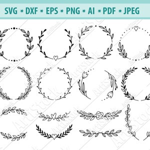 Laurel Wreath Svg Wreath Floral Ornaments Svg Wedding Wreath - Etsy