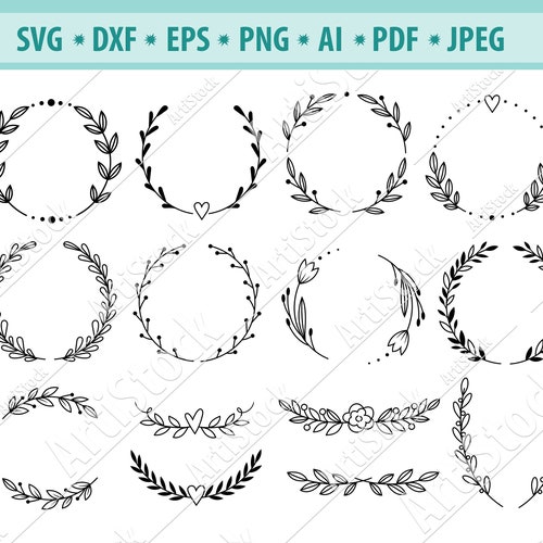Laurel Wreath Svg Wreath Floral Ornaments Svg Wedding Wreath - Etsy