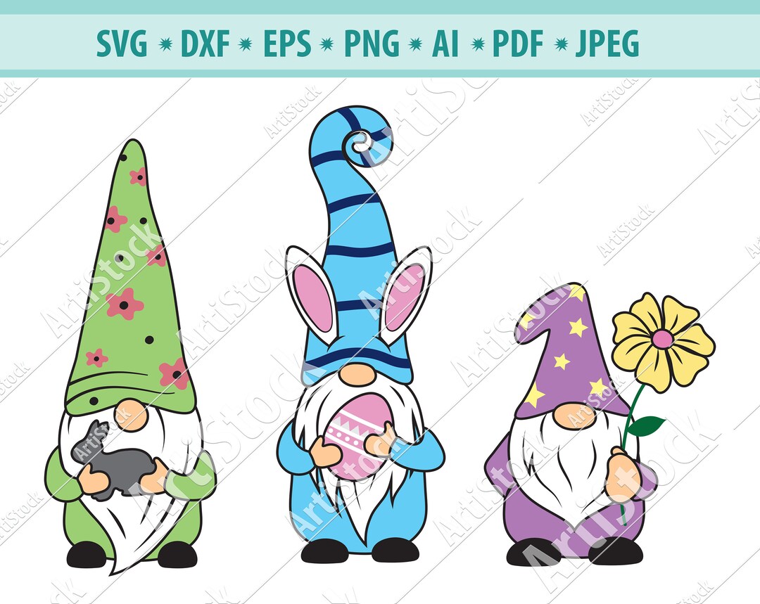 Easter Gnomes Svg, Gnome SVG, Cute Garden Gnome SVG, Nordic Gnome Svg ...