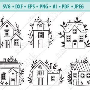 Little House Svg Scandinavian Houses SVG Nordic Svg Floral | Etsy